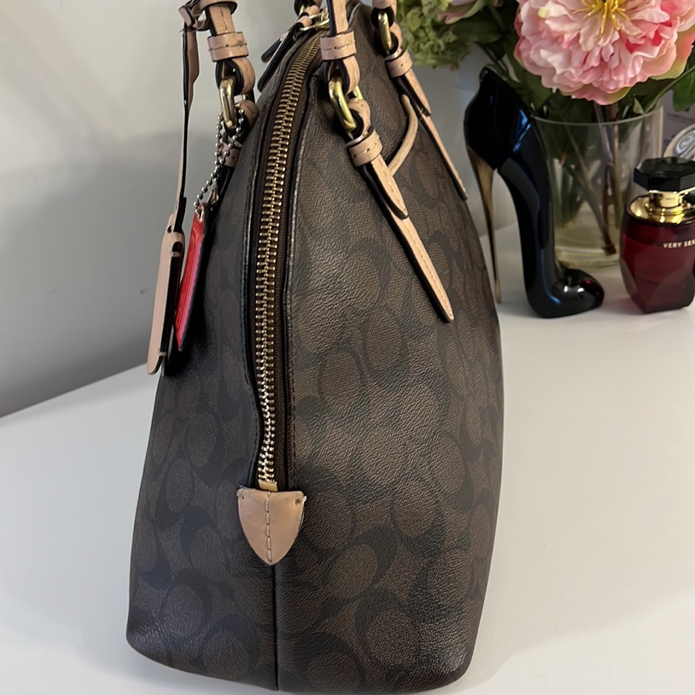 Coach Signature Peyton Cora Domed Satchel Handbag Wit… - Gem